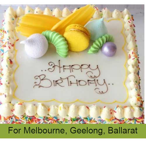 Online Vanilla Square cake | Free Shipping | Gifts Delivery Australia